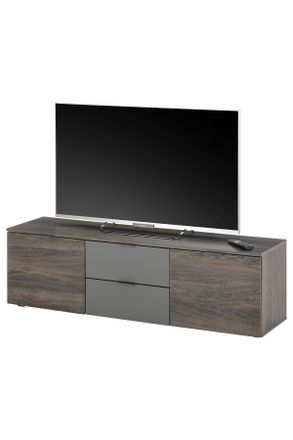 MID.YOU Mid.you Lowboard, Grau, Kunststoff, 2 F&auml;cher, 2 Schubladen, 150x42x38 cm, Beim&ouml;bel erh&auml;ltlich, Wohnzimmer, Wohnw&auml;nde, Lowboards