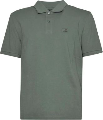 C.P. Company C.p. Company, Homme, Tops, Vert, Taille: L Polo Stretch en Piqu&eacute;