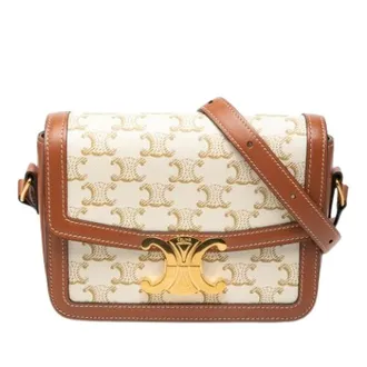Celine unisex, Pre-owned, Beige, Taille: ONE Size Sac bandouli&egrave;re Teen Triomphe Pre-owned