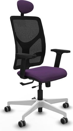 Piqueras y Crespo Schreibtischstuhl mit Rollen und 2D-Armlehnen, h&ouml;henverstellbare Lendenwirbelst&uuml;tze und festes Kopfteil, ausgestattet mit Syncro/Traslack und Schneide