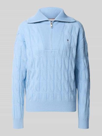 Tommy Hilfiger Relaxed Fit Troyer aus reiner Wolle