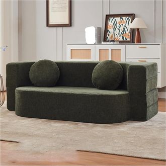 Generic Faltbares Kompressionssofa, multifunktionales Kompressionssofa, bietet Lordosenst&uuml;tze und reduziert Erm&uuml;dung, waschbarer Bezug, for Wohnzimmer(Vert,20