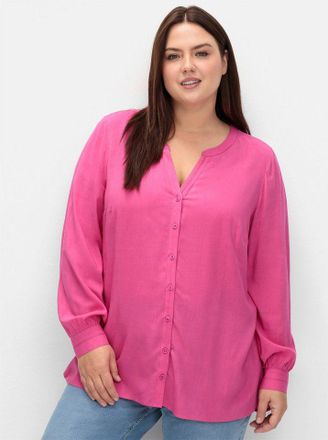 Sheego Klassische Bluse Longbluse Langarm