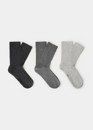 Mango Lot 3 paires de chaussettes coton gris - Homme - 40-42 - MANGO MAN