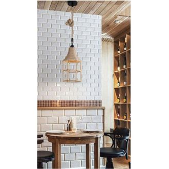 Trade Shop Trade Shop Traesio - Trade Shop - Vintage-Stil Hanfseil Glocke Lampenschirm Suspension Kronleuchter A41-1