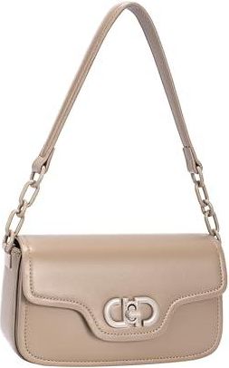 David Jones Paris - Sac port&eacute; &eacute;paule Ville Femme - Sac &agrave; main soir&eacute;e Similicuir - Taille Petite - Chic El&eacute;gant Classique (Warm Taupe)