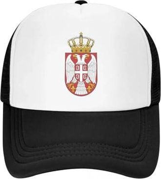 Generic Casquette Trucker Unisexe Classique personnalis&eacute;e avec Les Armoiries de la Serbie Casquette Baseball Ajustable pour Adulte fi&egrave;re Ses origines serbes i