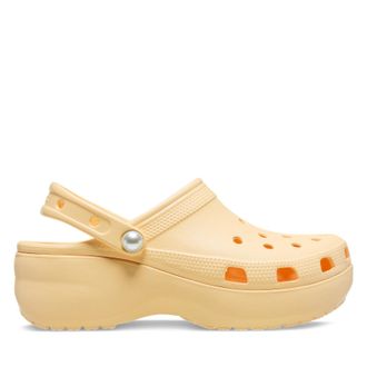 Crocs Pantoletten Crocs Classic Platform Pearl Clog 211231 Goldfarben