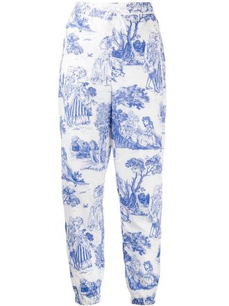 Moschino pantalon cigarette à imprimé Animé - Blanc