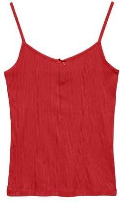 Vero Moda Vmlisa Pointelle Singlet Top JRS Noos Débardeur, Rouge Fiery, S Femmes