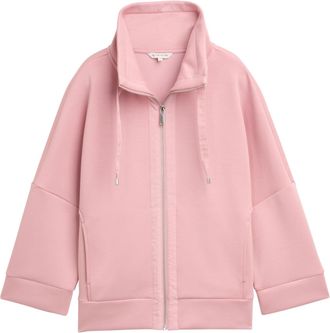 Tom Tailor Damen 1047715 Boxy Fit Scuba Sweatjacke, 11055-Morning Pink, S