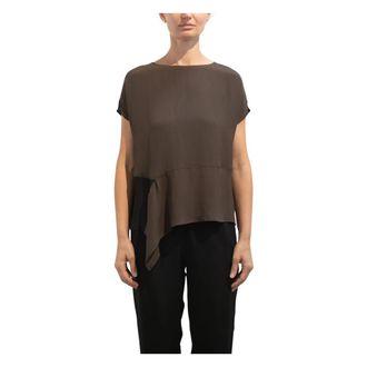 Pierantonio Gaspari Blusa Seta Bicolore - - Blouses & Shirts - Damen - Braun - M