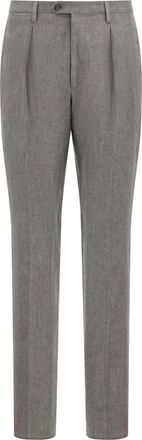 Boggi Milano Homme, Pantalons, Gris, Taille: M Pantalon en lin pur