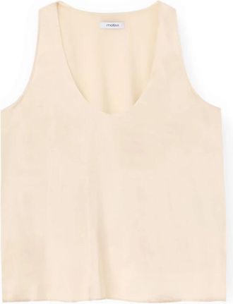 Motivi Top aus Viskose-Satin mit tiefem Ausschnitt - - Tops - Damen - Wei&szlig; - 2XL