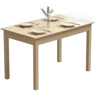 HOMCOM Table de salle &agrave; manger HOMCOM design moderne bicolore avec grand plateau 4-6 personnes en bois dim. 119L x 70l x 75H cm - en bois
