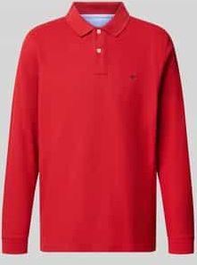 Fynch-Hatton Regular Fit Langarm-Poloshirt mit Label-Stitching