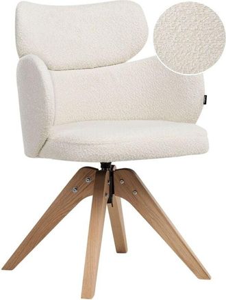 Beliani Esszimmerstuhl drehbar MARCY Boucl&eacute; Hellbeige