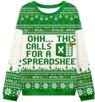 Generic Pull de No&euml;l Femme Homme Th&egrave;me Excel - Pull Dr&ocirc;le de Bureau avec Spreadsheet/Excel Erreur Indications Freak in The Sheets Tenue de No&euml;l Festive Sweat-