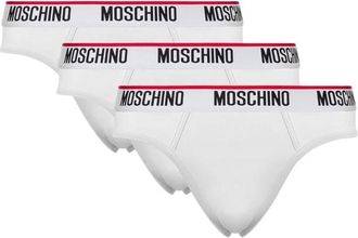 Moschino Homme, Sous-v&ecirc;tements, Blanc, Taille: L Logo Band set of 3 briefs