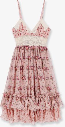 Dolce & Gabbana Chiffon dress with a Mazzolini di fiori print - DOLCE & GABBANA - gender_Woman