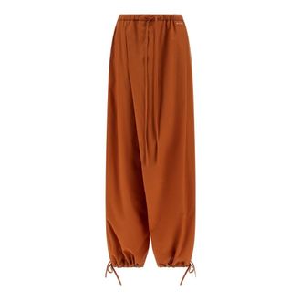 Marni Femme, Pantalons, Orange, Taille: 38 FR Pantalon &agrave; Cordon Coulissant en Popeline