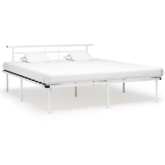vidaXL Cadre de lit Blanc M&eacute;tal 180x200 cm Vidaxl