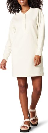 Amazon Essentials Damen Henley-Sweatshirtkleid aus Strick (erh&auml;ltlich in &Uuml;bergr&ouml;&szlig;en), Eierschalenwei&szlig;, L