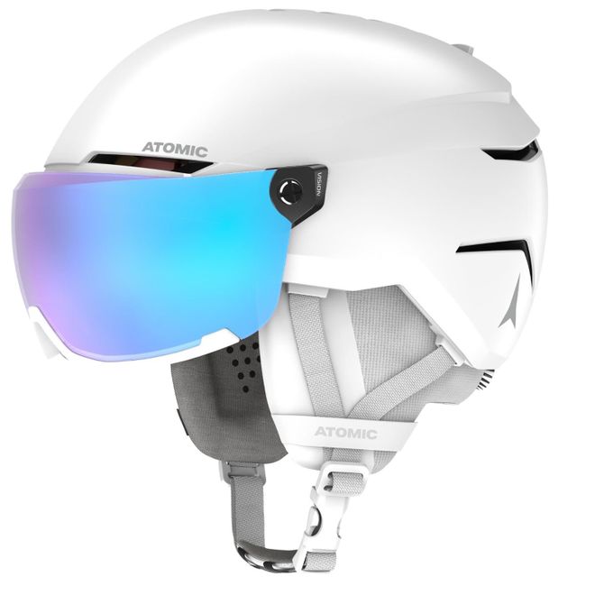 Atomic SAVOR VISOR STEREO Skihelm mit Visier - White Heather - Größe S ...