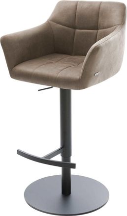 DELIFE Barstuhl Yulo-Flex Drehfu&szlig; h&ouml;henverstellbar Metall Vintage Taupe