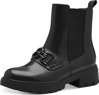 Tamaris COMFORT Damen Chelsea Boots aus Leder Ungefüttert, Schwarz (Black), 41 EU