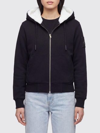 Moose Knuckles Sweat &agrave; capuche zipp&eacute; en m&eacute;lange de coton avec logo appliqu&eacute;