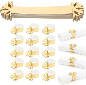 Cabilock Hochzeitskerze 50 St&uuml;cke Papier Serviettenring Schnallen Papier Serviettenschnalle Serviettenband f&uuml;r Weihnachten Taufe Geburtstag Bankett Party Tisch