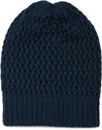 styleBREAKER Bonnet en Maille avec Motif ajour&eacute;, Bonnet Mou dhiver, Unisexe 04024139, Couleur:Bleu fonc&eacute;