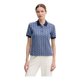 Lacoste Slim Fit Monogram Jacquard Polo - - Tops - Damen - Blau - XS