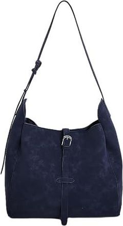 Generic Sac &agrave; bandouli&egrave;re r&eacute;tro en cuir synth&eacute;tique avec sangle r&eacute;glable pour femme, travail, shopping, voyage, quotidien, bleu, 13.39*5.12*10.24inch