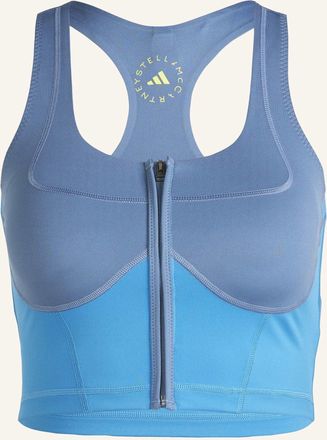 adidas Adidas By Stella Mccartney Adidas By Stella Mccartney Two-Tone Zipped Crop-Top blau