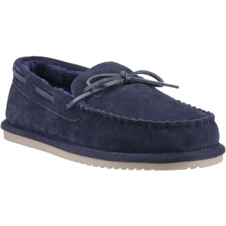Hush Puppies Abraham Wildleder Herren Hausschuhe Marineblau