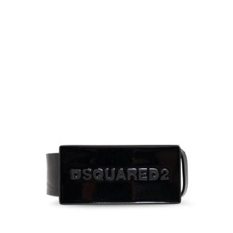Dsquared2 Schwarzes Lederplaketten-G&uuml;rtel - - Accessories - Herren - Schwarzk - 90 CM