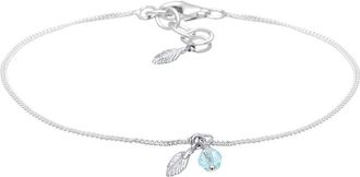 Elli Armband Damen Feder Bead mit Kristalle in 925 Sterling Silber