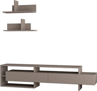 Calicosy TV-M&ouml;bel mit 2 T&uuml;ren und 2 Wandregalen L180 cm - Gara