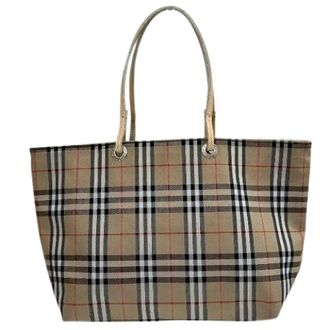 Burberry Pre-owned Sac fourre-tout en nylon et cuir - Femme - Pre-owned - Beige - Taille: ONE Size