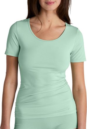 CALIDA Natural Comfort T-Shirt Damen, Rundhalsausschnitt, aus hochwertiger Baumwolle, mit natürlichem Glanz und glattem Griff