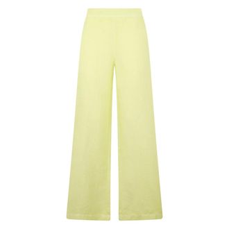 120% Lino Femme, Pantalons, Jaune, Taille: 36 FR Wide Leg Pant
