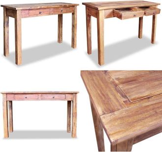 vidaXL Konsolentisch Massives Mahagoniholz 123x42x75 cm - Mahagoniholzt Tisch - Wohnzimmer Dekoration - Vintage Stil - Handgefertigter Tisch - Beistelltisch