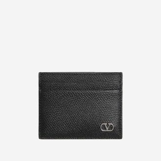 Valentino Garavani Mens Leather Card Holder Black Wallets & Cardholders