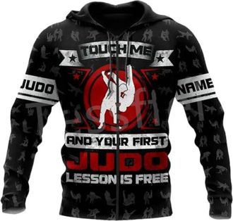 Generic Sport Arts Martiaux Jujitsu Judo Surv&ecirc;tement Harajuku 3D Hommes/Femmes Unisexe Dr&ocirc;le Sweats &Agrave; Capuche zip XXL