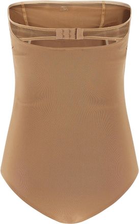 Courr&egrave;ges Lingerie-Inspired Viscose Bodysuit - Beige