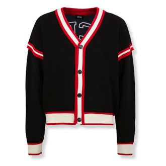 GCDS Gcds, Homme, Pulls, Noir, Taille: L Logo Lounge College Cardigan