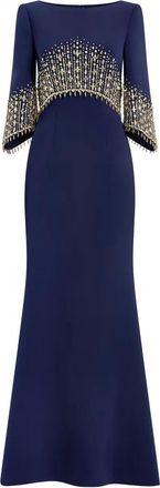 Jenny Packham robe longue Electricia à ornements - Bleu