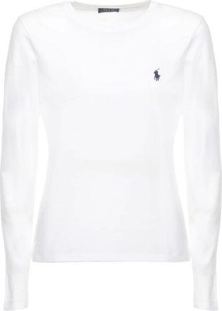 Ralph Lauren Femme, Pulls, Blanc, Taille: 38 FR Round Neck Cotton T-Shirt